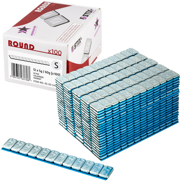 Glue weights for aluminum rims Rounded Slim - 60g (12x5g / galvanized ...