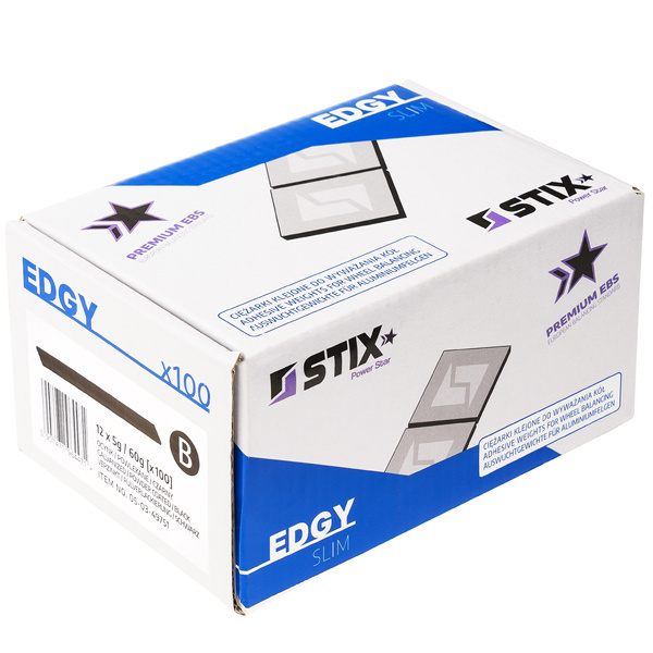 Glue weights for aluminum rims black Edgy Slim Black - 60g (12x5g ...