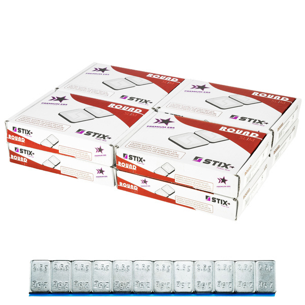 Glue weights for aluminum rims Rounded Slim - 30g (12x2.5g / galvanized ...