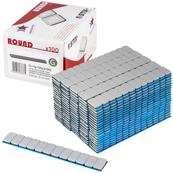 Glue weights for aluminum rims Rounded Slim Coated - 60g (12x5g ...
